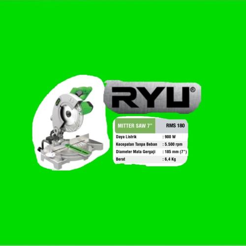 Jual RYU ( RMS 180 ) MITTER SAW / MESIN POTONG ALUMINIUM BESI KAYU 7 ...