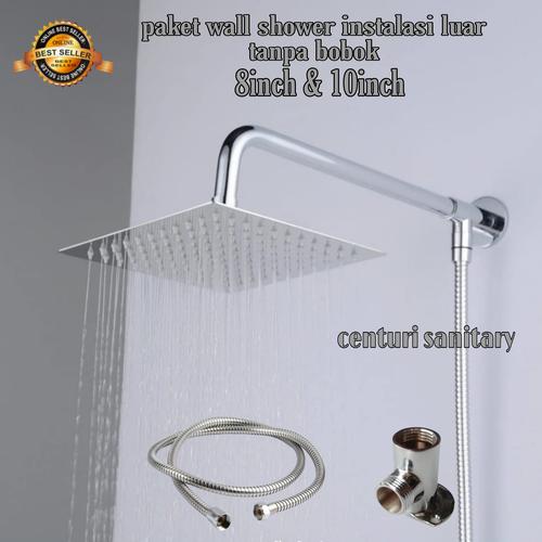 Jual WALL SHOWER DINDING INSTALASI LUAR STAINLES/ HEAD SHOWER STAINLES ...