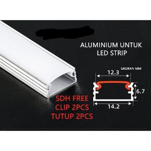 Jual LED PROFILE COVER CASING RUMAH KAP HOUSING ALUMINIUM LED STRIP 1M ...