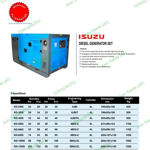 Promo Genset silent isuzu 40 kva seri 4JB1TA Cicil 0% 3x - Jakarta ...