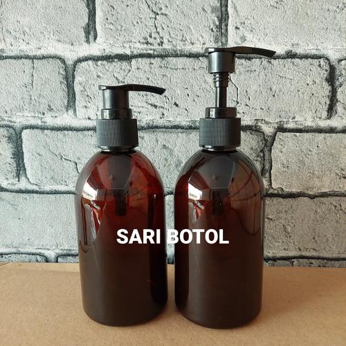 Jual BOTOL PUMP 250ML OVAL AMBER/BOTOL 250ML OVAL COKLAT PUMP HITAM - Kota Depok - Sari Botol ...