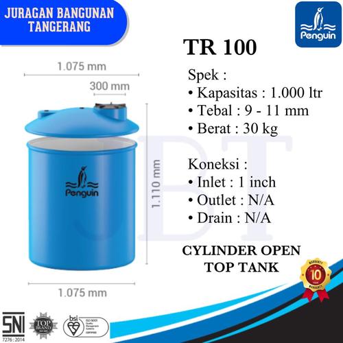 Jual Penguin Cylinder Open-Top Tank kapasitas 1.000 liter - TR 100 ...