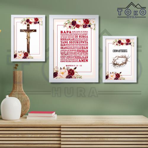 Jual Bingkai Poster Doa Bapa Kami Kristen Salib - 2, KACA - Kota Medan ...