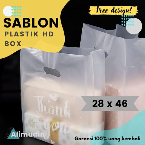Jual Plastik HD Box 28x46 Bening Custom Sablon | Kemasan Donat - 2 sisi ...