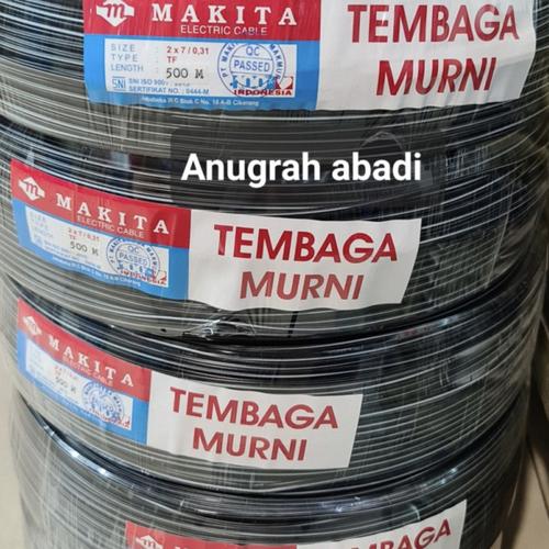 Jual kabel tweeter walet MAKITA 2 x 7 / 0,31 TF 500 Meter Hitam Putih ...