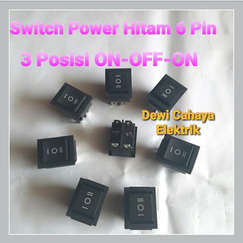 Jual Saklar Switch Kotak Besar Kaki 6 Hitam ON-OFF-ON Sakelar ON OFF 6 ...