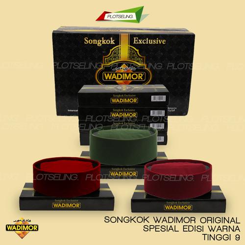 Jual Songkok WADIMOR AC Warna Merah Hijau Maroon Tinggi 9 Ukuran Nomor ...