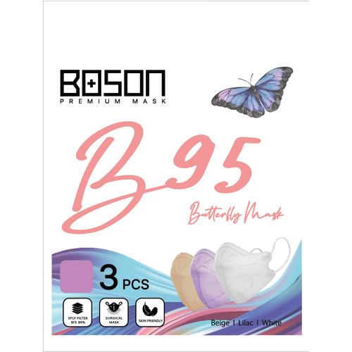 Jual BOSON B95 Sachet Premium Butterfly Mask 5 Ply Isi 3 Pcs - LILAC ...