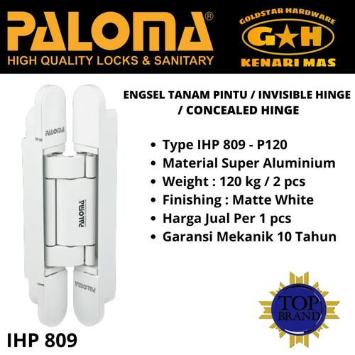 Jual PALOMA IHP 809 ENGSEL TANAM CONCEALED INVISIBLE HINGE P120 PUTIH ...