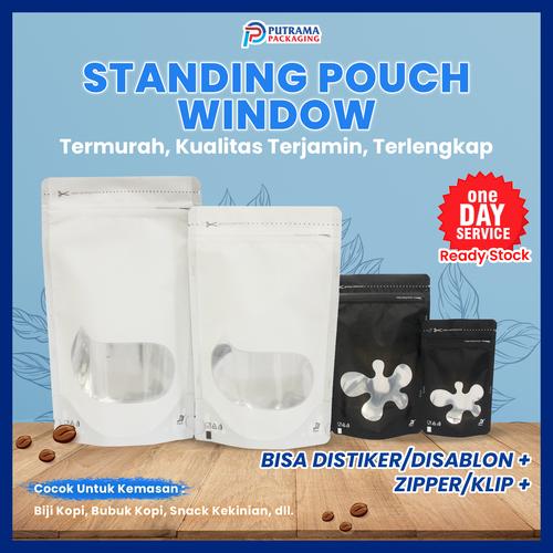 Jual Kemasan Ecer Standing Pouch Window 9x15 PUTIH (MINIMAL ORDER 10PCS ...