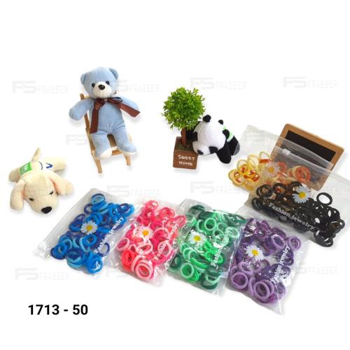 Jual Karet Ikat Rambut Polos Korea Karet Simple Elegan Kuncir 50 pcs Js ...