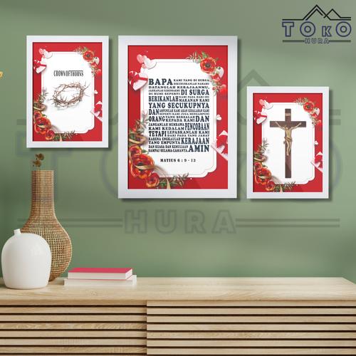Jual Hiasan Bingkai Foto Rumah Kristen Salib, Doa Bapa Kami Yesus ...