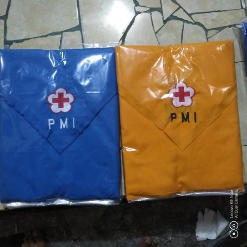 Jual Syal PMI / slayer PMR bordir/ sablon bijian - Biru PMR, sablon ...