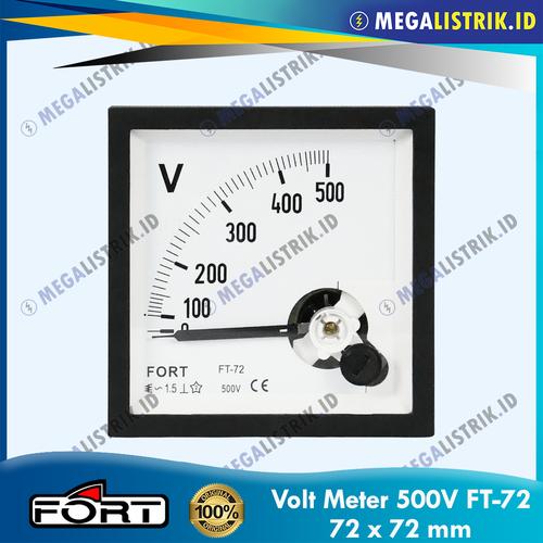 Jual Fort Volt Meter 500V 72X72 FT-72V / Voltmeter Panel 500 V 72 X 72 ...