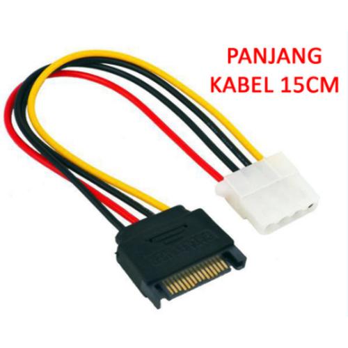 Jual Kabel Sata Power 15pin Male To Molex 4pin Female Adapter - Jakarta ...