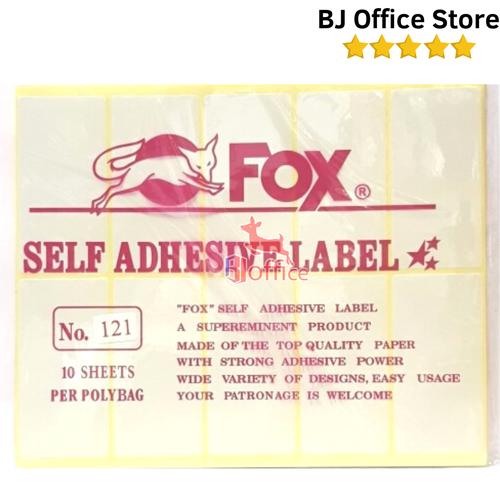 Jual Kertas / Label Stiker Fox No. 121 ukuran 38 x 76 mm - Kota Bandung ...