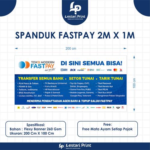Jual SPANDUK BANNER TOKO MODERN FASTPAY / 2M X 1M / LESTARI PRINT - Kab ...