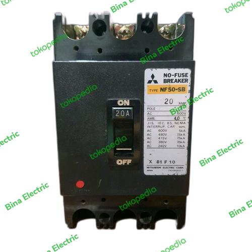 Jual MCCB Mitsubishi NF50-SB 3P 20A / NFB Mitsubishi NF50SB 3P 20A - Jakarta Pusat - Bina ...