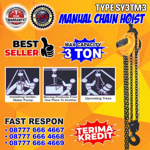 Jual Chain Block Kapasitas 3 Ton Panjang 3 Meter Takel AKS - SY3TM3 ...