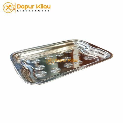 Promo Nampan Saji Stainless Tray Baki Persegi Dollar Tray 30-38cm ...