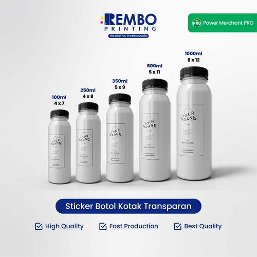Jual CETAK STICKER LABEL BOTOL KOTAK TRANSPARAN - 1, 4 x 7 (100 ml ...