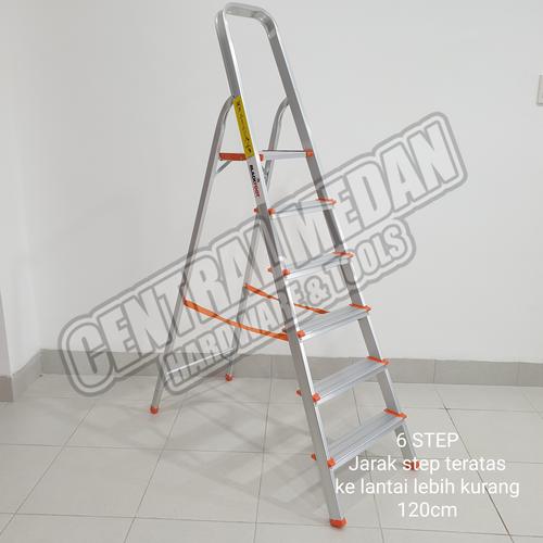 Jual TANGGA RUMAH ALUMINIUM 6 STEP BLACKFOOT HOUSEHOLD LADDER 6 STEPS ...