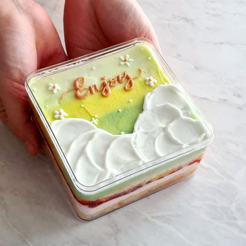 Jual Korean dessert box / cake box aesthetic yellow - Berry Cheese ...