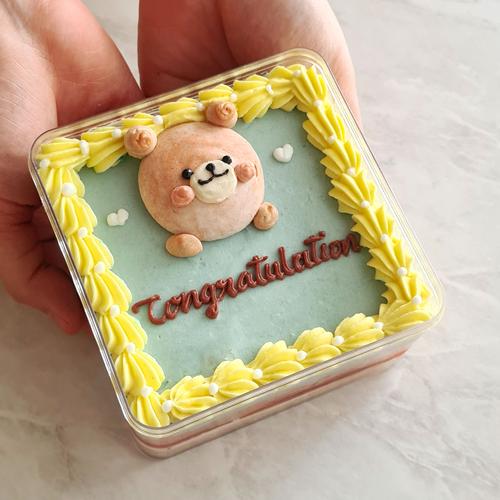 Jual Korean dessert box / cake box design brown teddy - Ferrero ...