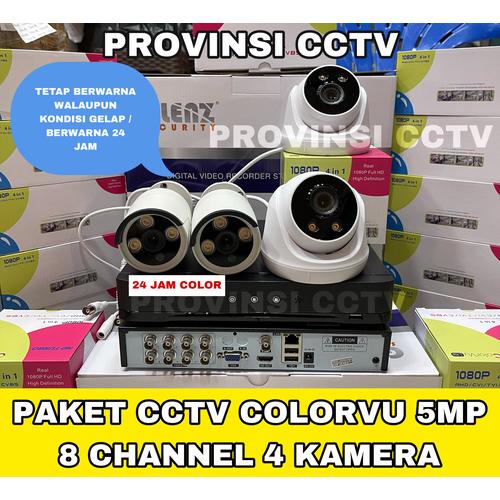 Jual PAKET CCTV COLORVU 5MP 8 CHANNEL 4 KAMERA FULL HD KOMPLIT HDD 1TB ...
