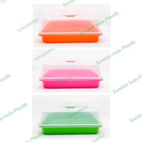 Jual TEMPAT BOLU ROTI PLASTIK KOTAK PERSEGI - Merah Muda - Jakarta ...