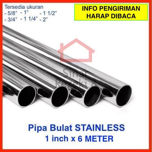 Jual 1" inch x 6 METER Pipa Bulat SS Stainless Steel Gantungan Baju ...