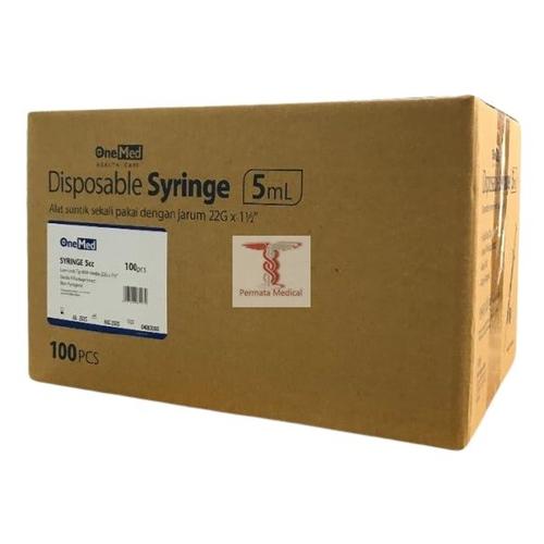 Jual Syringe 5cc with Needle 22G OneMed / Spuit 5cc/ml OneMed Pcs ...