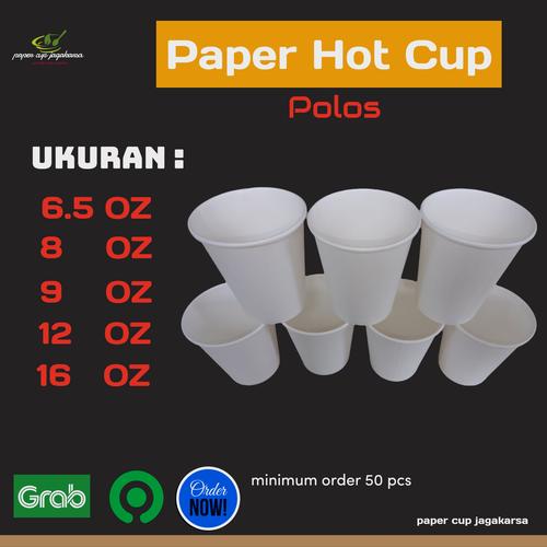 Jual Paper Hot Cup Polos Gelas Kertas Tahan Panas 6 5 Oz 190 Ml