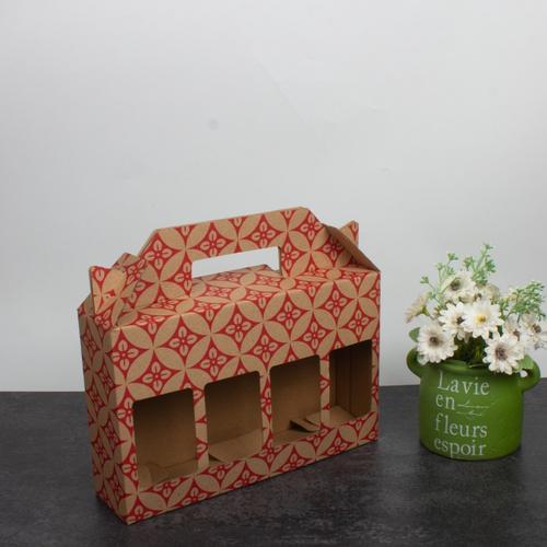 Jual kardus coklat batik jinjing box die cut dus kemasan botol 350ml ...