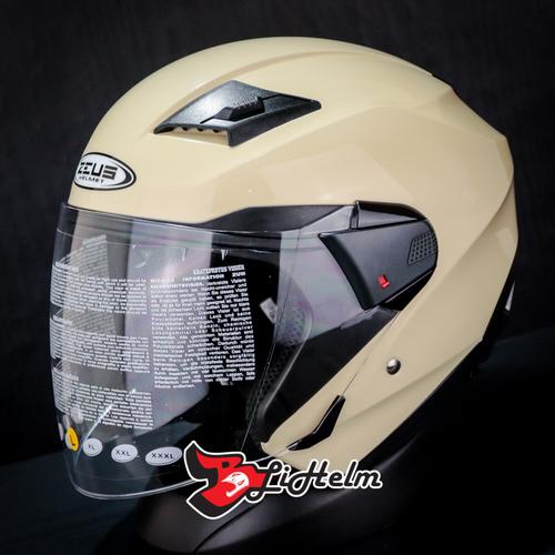 Jual Zeus Zs611 Solid Helmet | Ivory | Zs 611 Open Face Double Visor ...