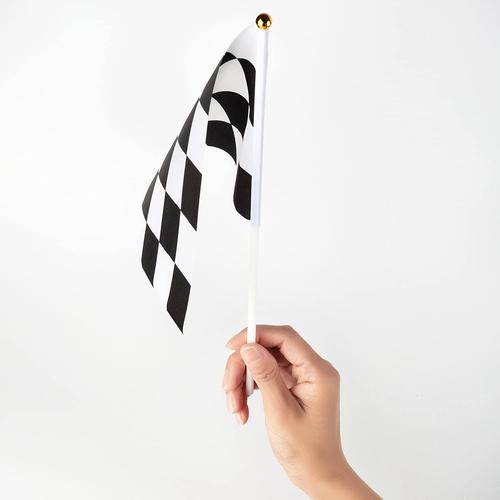 Jual bendera balap/ bendera tangan motif catur kotak hitam/ race hand ...