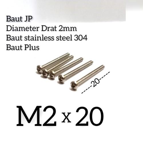 Jual BAUT Plus M2 x 20 BAUT PLUS Baut Philip baut JP 2mm baut Stainless ...