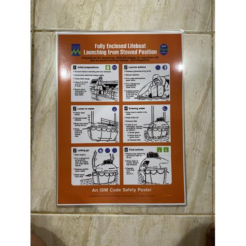 Jual Safety Poster Fully Enclosed Lifeboat Launching impa 331004 - Kab ...