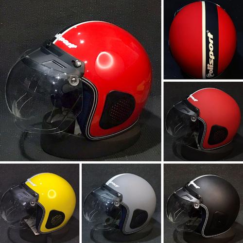 Jual HELM RETRO/ HELM RIDER X POLISPORT + KACA - Hijau - Kota Tangerang ...