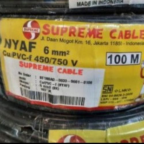 Jual KABEL NYAF 6mm (serabut) SUPREME METAL KABELINDO JEMBO - kuning ...