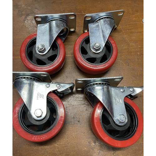 Jual Roda PU 4 inch medium duty ( 2 hidup 2 rem ) 1 set - Jakarta Barat ...