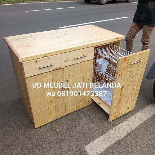 Jual rak piring meja/ rek piring kayu jati Belanda - Putih - Kota ...