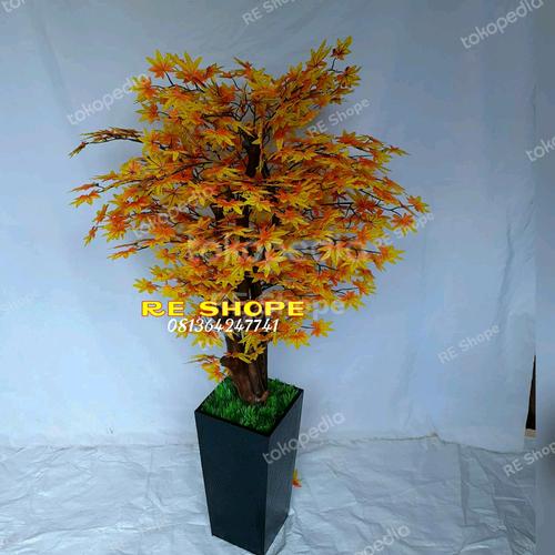 Jual BUNGA PLASTIK/Bunga HIAS ARTIFICIAL/POHON MAPLE JEPANG RIMBUN Daun ...