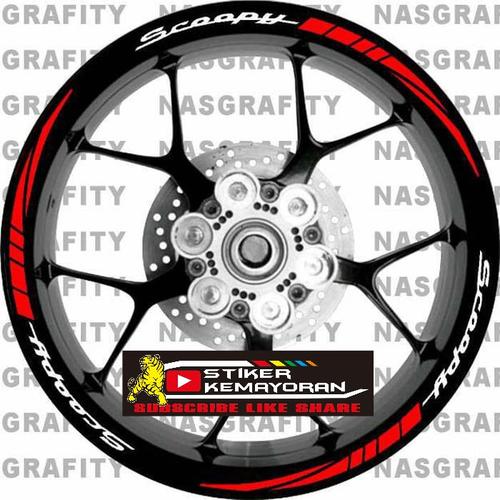 Jual Stiker velg list roda cutting stiker velg honda scoopy - Merah ...