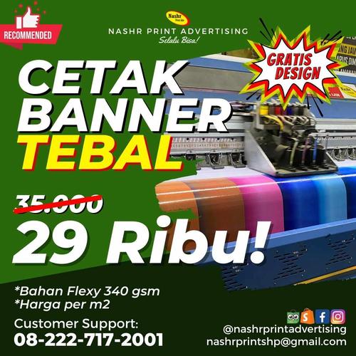 Jual CETAK BANNER GRATIS DESAIN SPANDUK MURAH 340 GSM - Kab. Kudus ...