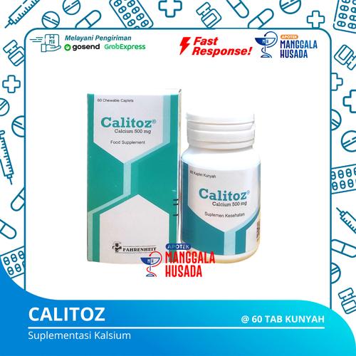 Jual CALITOZ CALCIUM CHEWABLE TAB 500 MG 1 BOTOL @ 60 KAPSUL - Kota ...