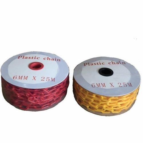 Jual PLASTIC CHAIN 6mm & 8mm x 25METER / RANTAI TRAFFIC CONE KUNING ...