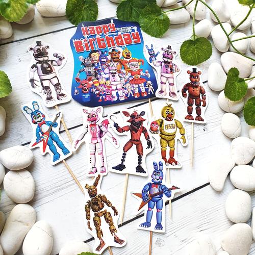 Jual Five Nights at Freddy's FNAF Birthday Cake Topper Cupcake Pudding ...