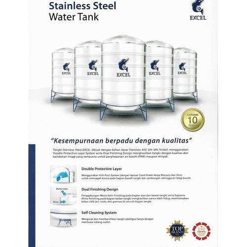 Jual Tangki Air Stainless EXCEL GS-1000 (800 Liter) | 0,4 mm | Pakai ...