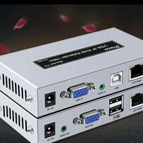 Jual KVM VGA USB Mouse Keyboard extender over LAN network via router ...